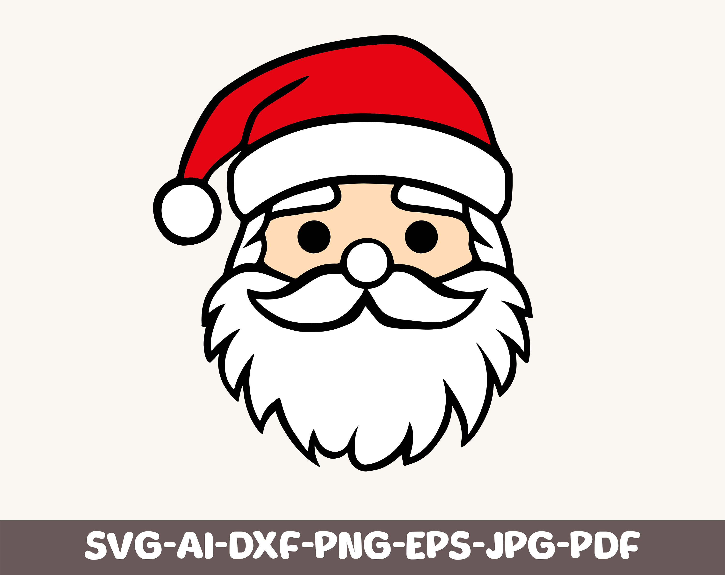 Santa Face SVG, Christmas SVG, Santa SVG, Santa Cut File, Santa Face ...