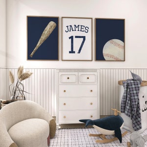 Custom Baseball Wall Art Boy Print Set of 3 Wall Prints Decor ...