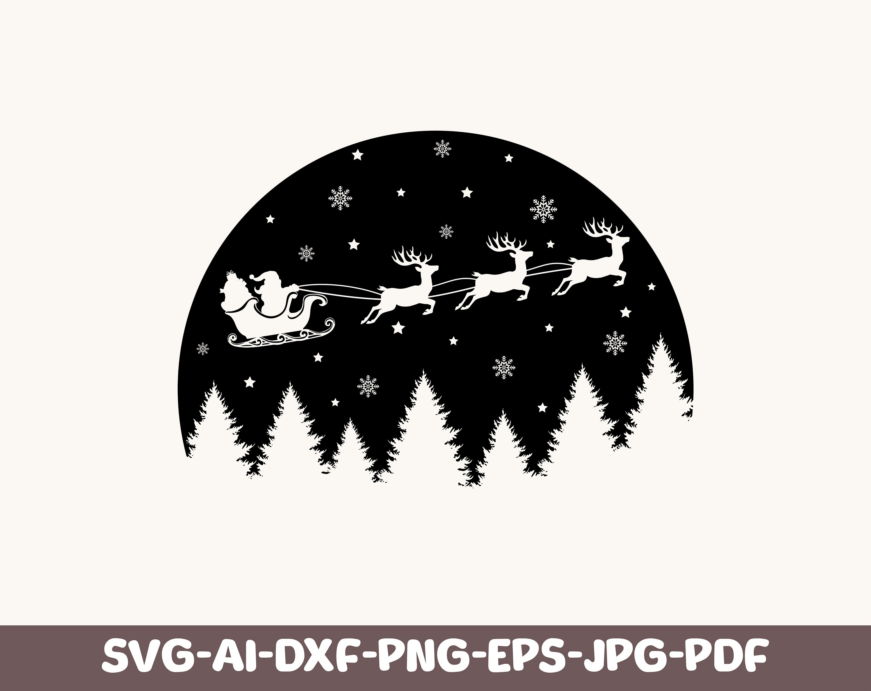 Merry Christmas SVG Bundle, Christmas Scene With Santa SVG Circle Sign ...