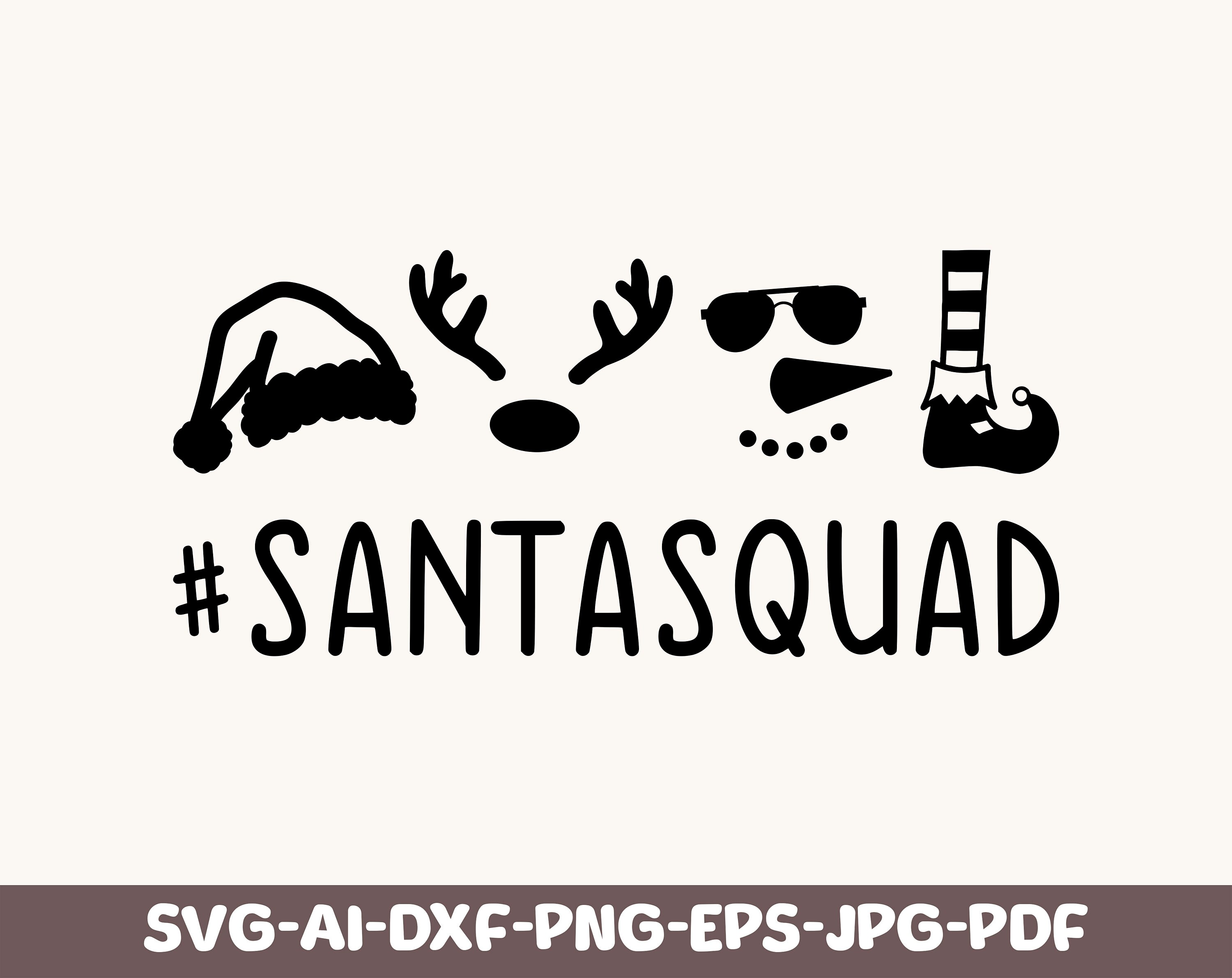 Santa Squad Svg, Christmas Shirt Svg Design, Kids Christmas Svg, Santa ...