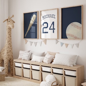 Custom Baseball Wall Art Boy Print Set of 3 Wall Prints Decor ...