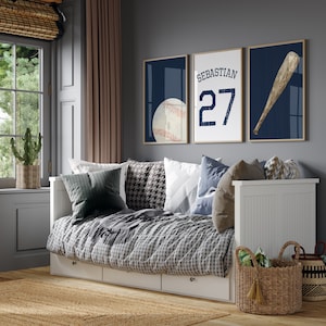 Custom Baseball Wall Art Boy Print Set of 3 Wall Prints Decor ...