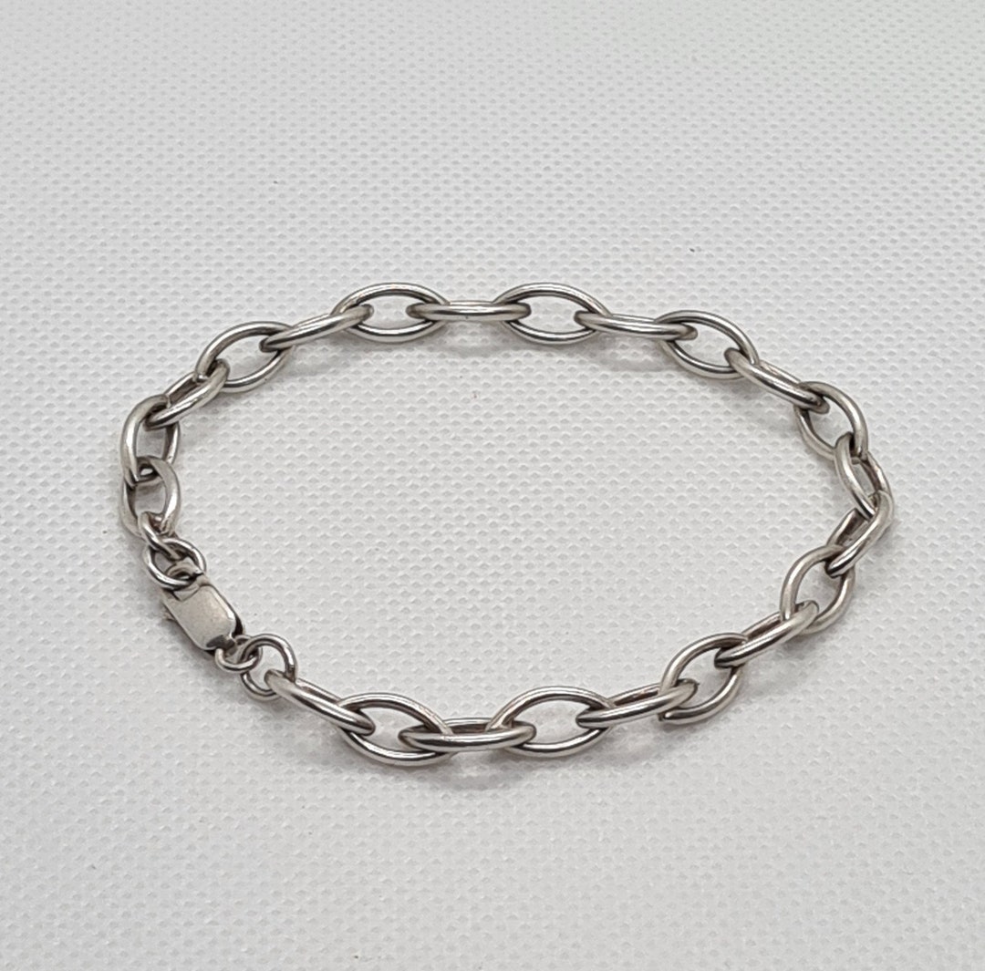 Vintage Sterling Silver Chain Link Bracelet Women Men 925s - Etsy