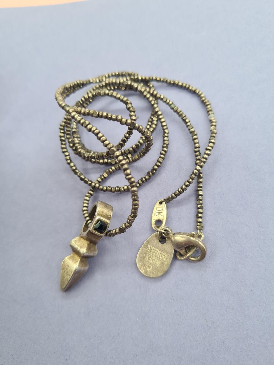 Vintage Dyrberg & Kern Pendant Necklace: Grey Glass Beaded Unisex ...