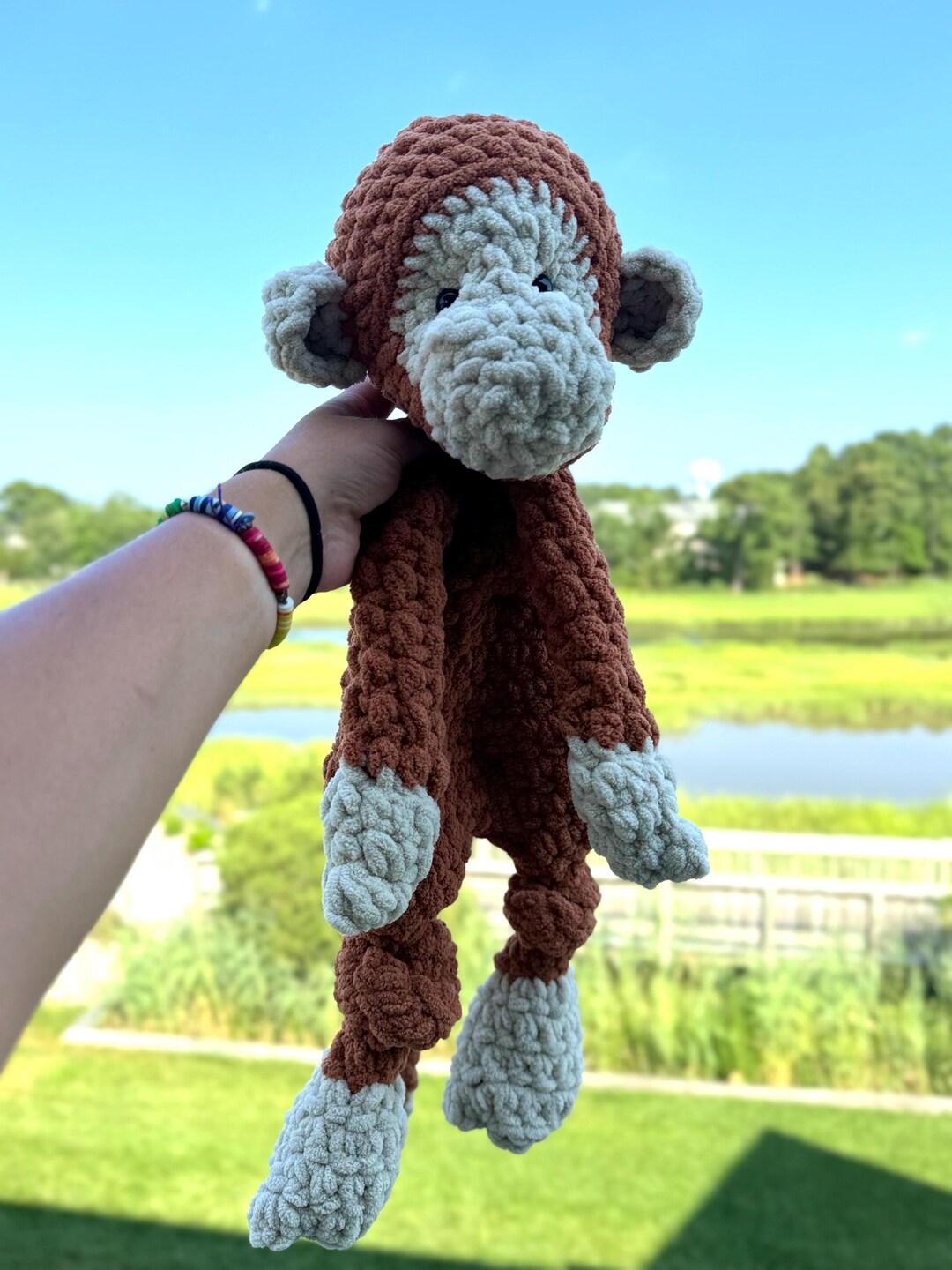 Handmade Monkey Snuggler: Plush Stuffed Animal - Etsy