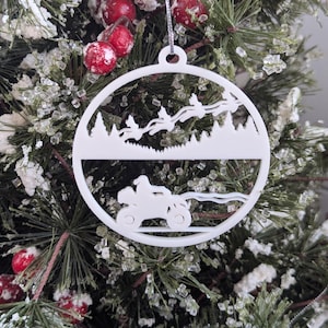 3D Printed Santa on ATV Ornament – Unique Christmas Decoration for Tree ...
