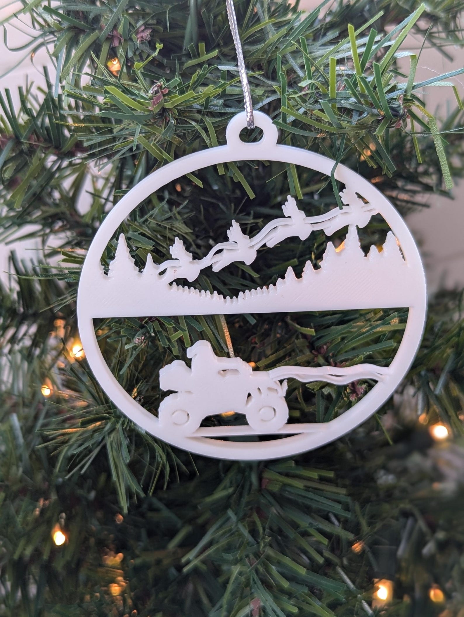 3D Printed Santa on ATV Ornament – Unique Christmas Decoration for Tree ...