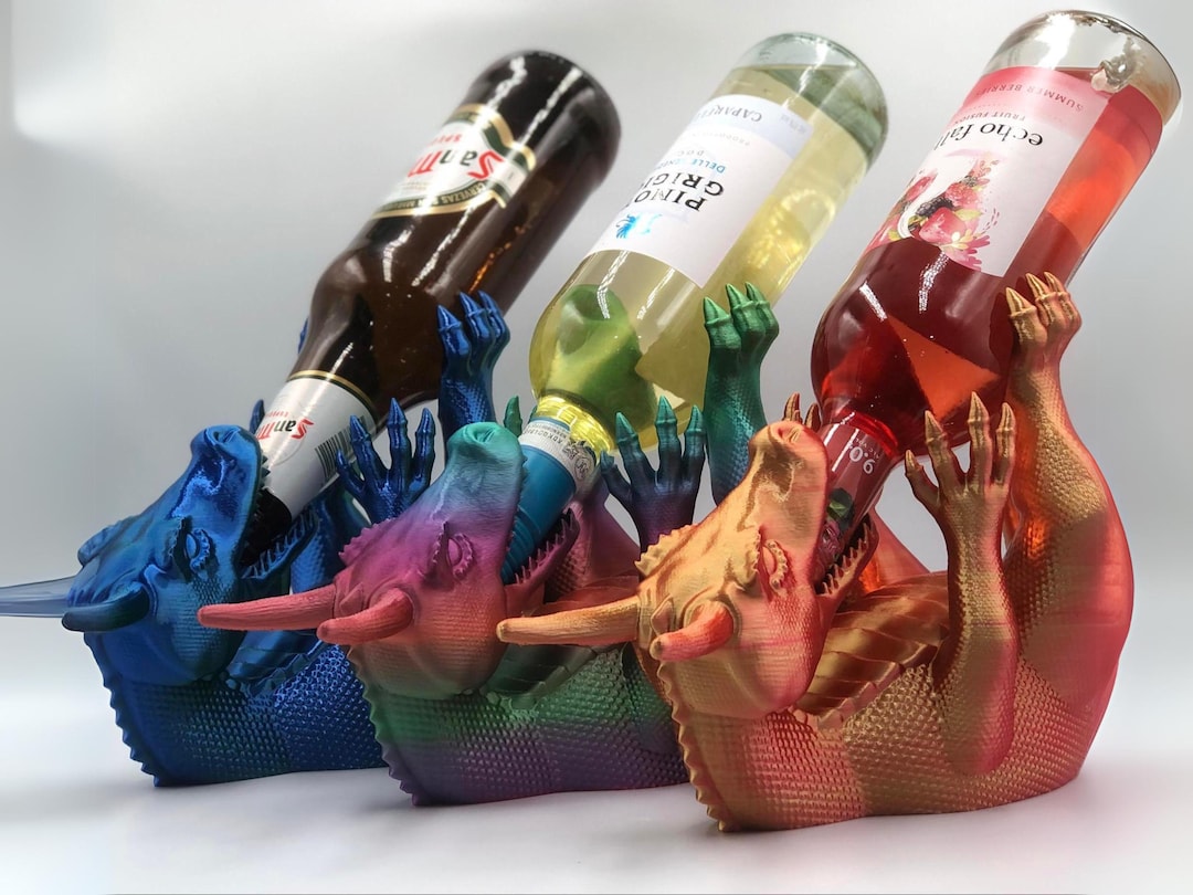 3D Printed Drinking Dragon Bottle Holder | Bottle Display | Dragon | 3d ...