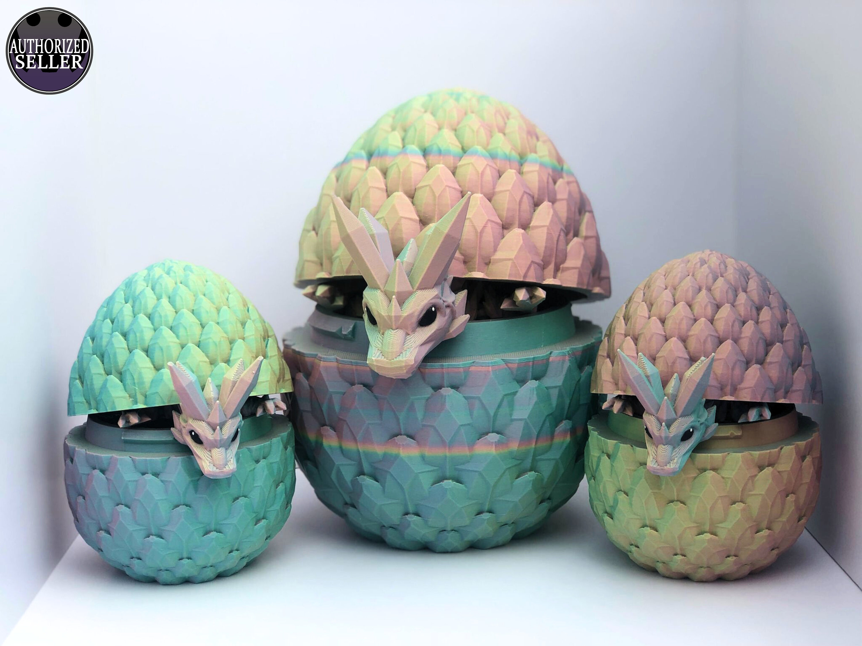 3D Printed Baby Dragon and Egg Dragon Egg Baby Dragon 3D Printed Gift Ideas Easter Gifts Fidget ...