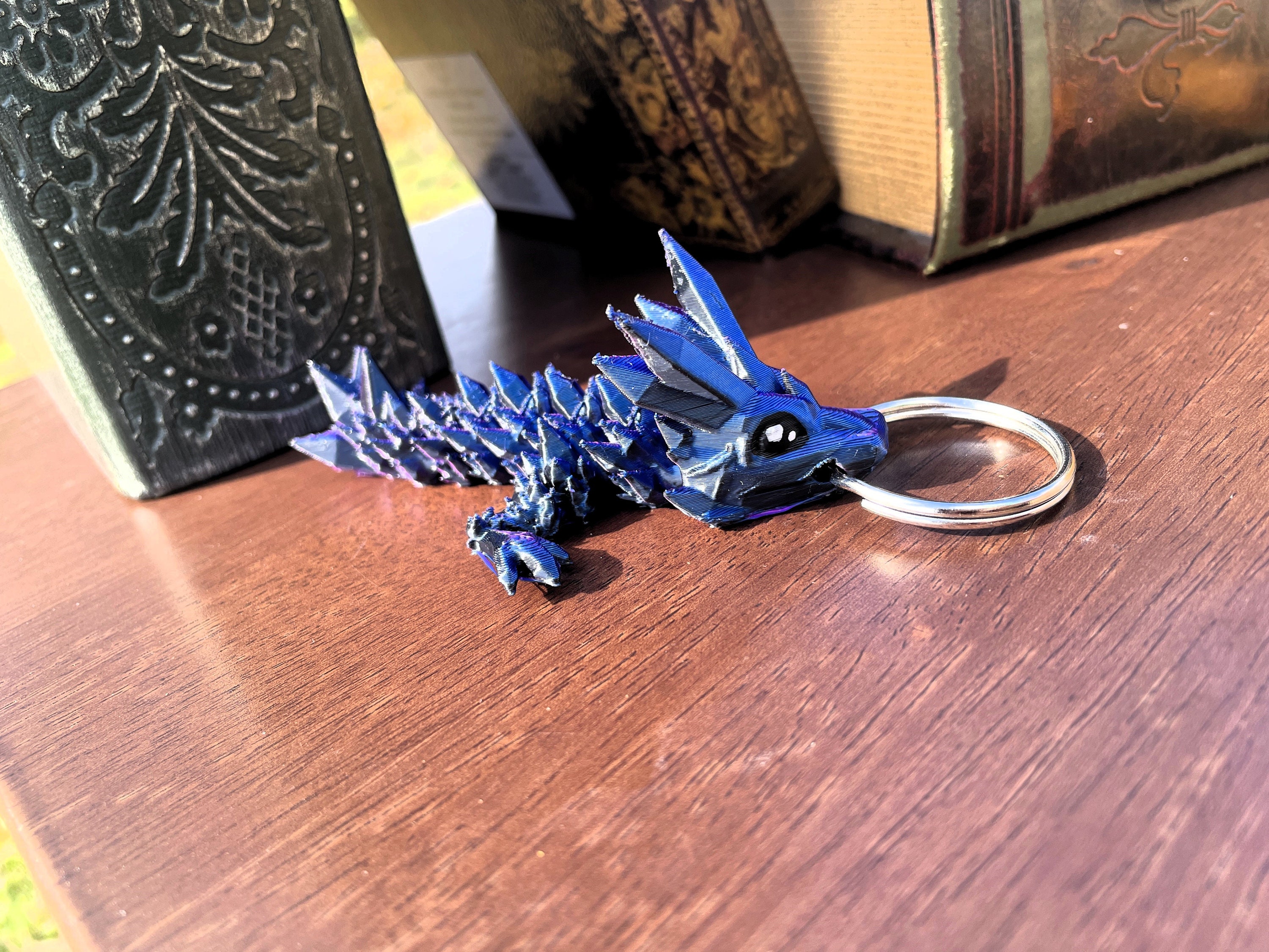 Crystal Dragon Keychain - 3D Printed Sensory Articulated Fidget Toy ...