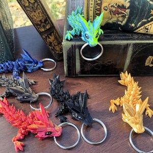 Crystal Dragon Keychain - 3D Printed Sensory Articulated Fidget Toy ...