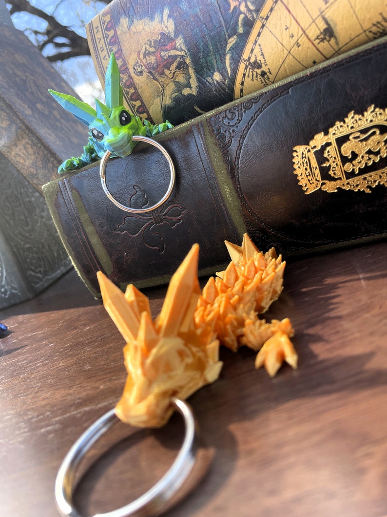 Crystal Dragon Keychain - 3D Printed Sensory Articulated Fidget Toy ...
