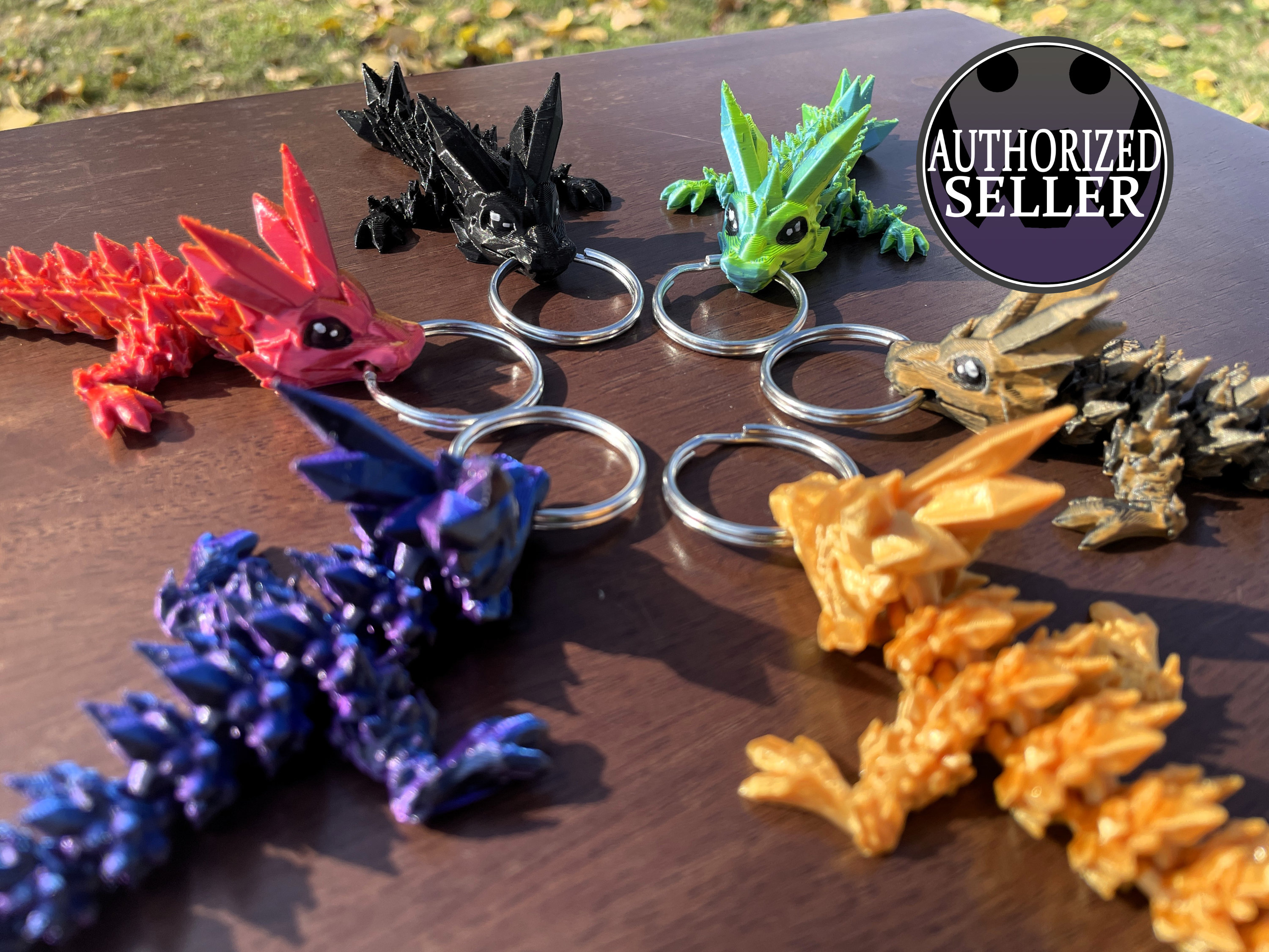 Crystal Dragon Keychain - 3D Printed Sensory Articulated Fidget Toy ...