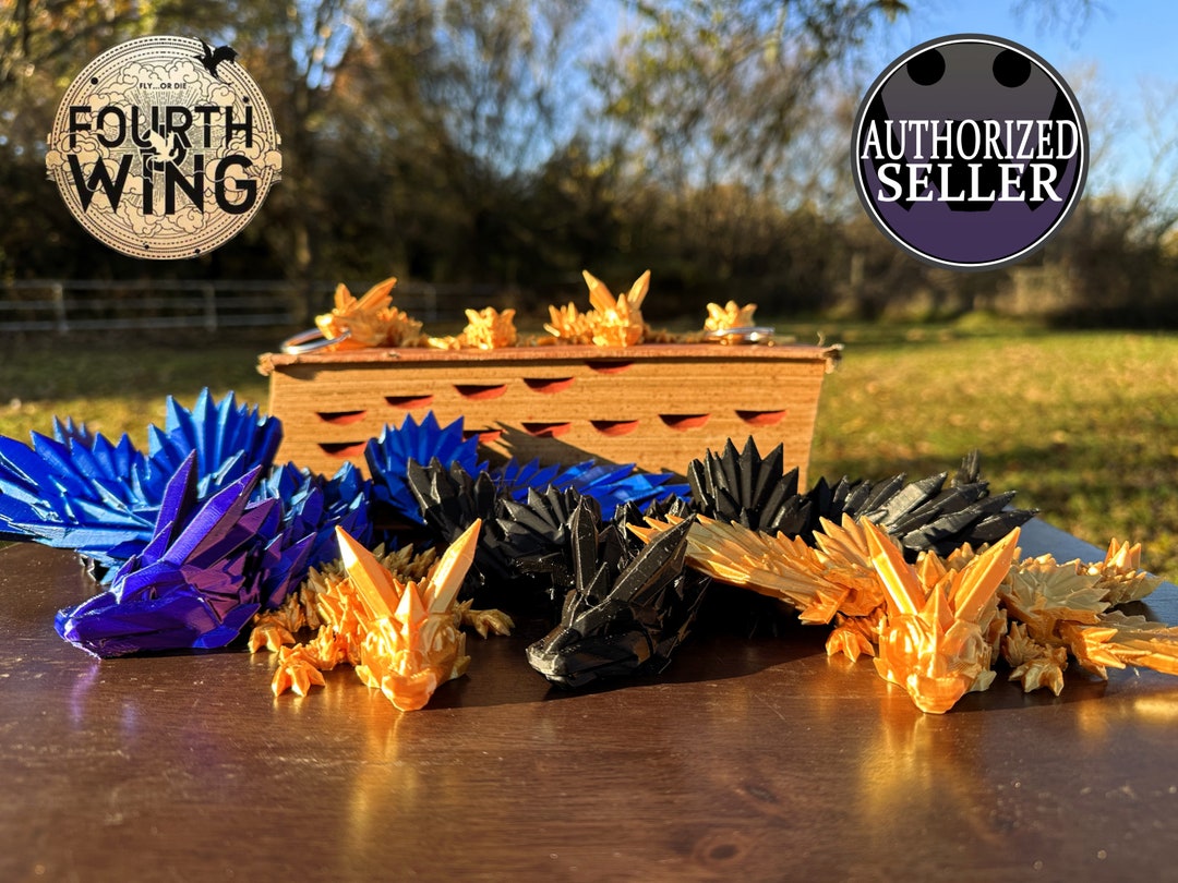 Fourth Wing Inspired Crystal Winged Dragon - 3D Printed Articulated ...