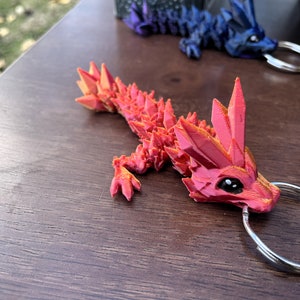 Crystal Dragon Keychain - 3D Printed Sensory Articulated Fidget Toy ...