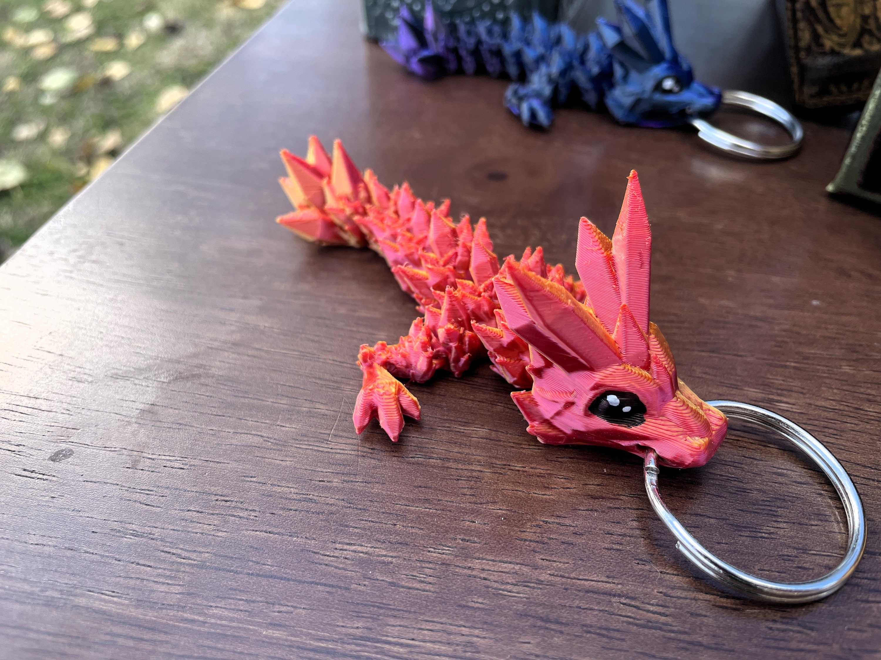 Crystal Dragon Keychain - 3D Printed Sensory Articulated Fidget Toy ...