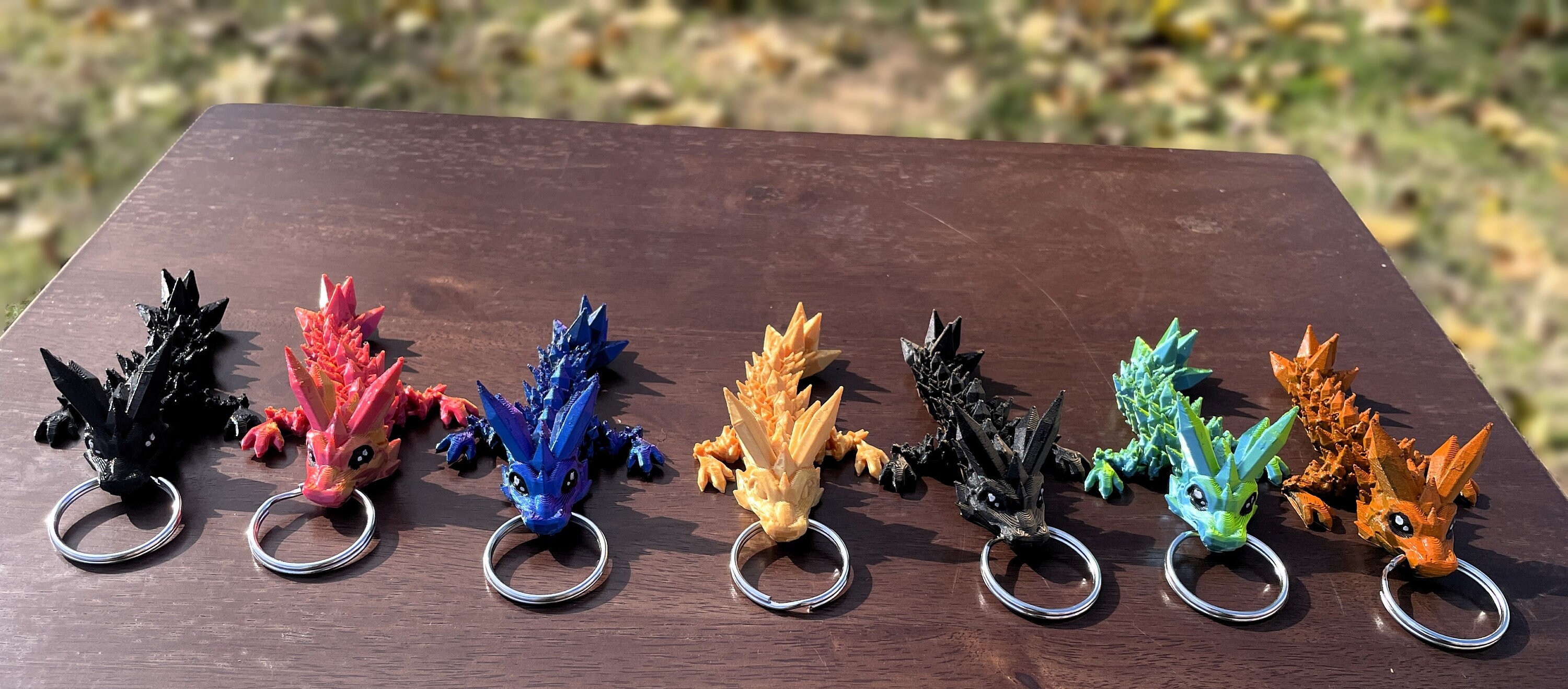Crystal Dragon Keychain - 3D Printed Sensory Articulated Fidget Toy ...