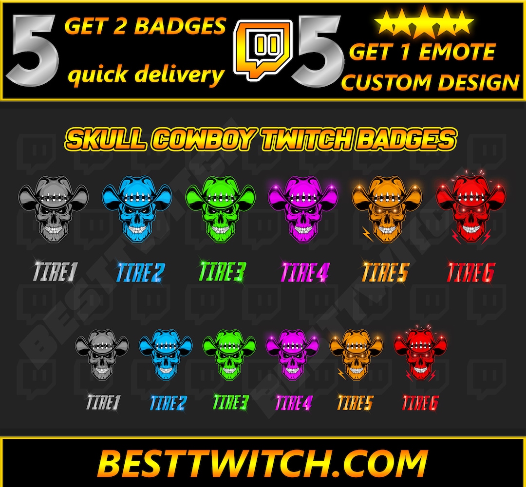 Skull Kick Badges and Emotes Bits Badges - Etsy