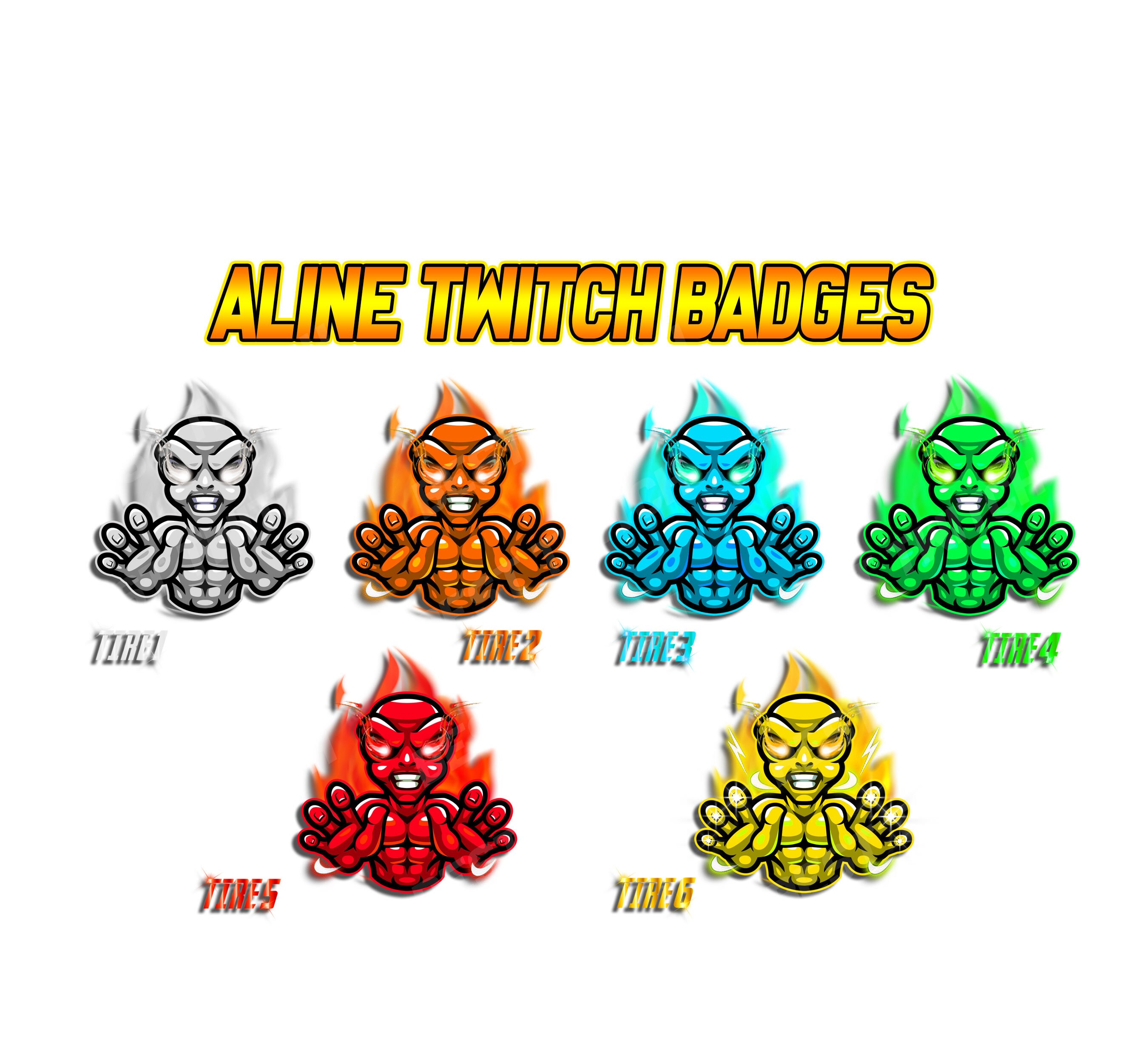 Alien Head Sub Badges | Alien Bit Badges | Cute Sub Badges - Etsy