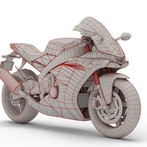 3D Model of Sports Bike Low Poly 3D Models - Etsy