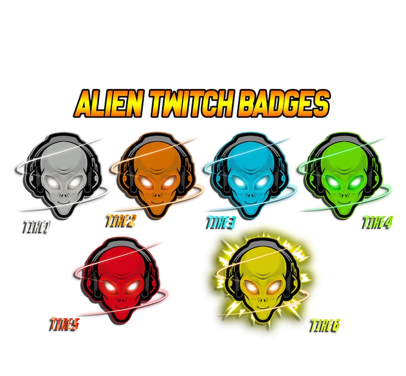 Twitch Alien Sub Badges / Cheer Bit Badges / Streamer Graphics ...