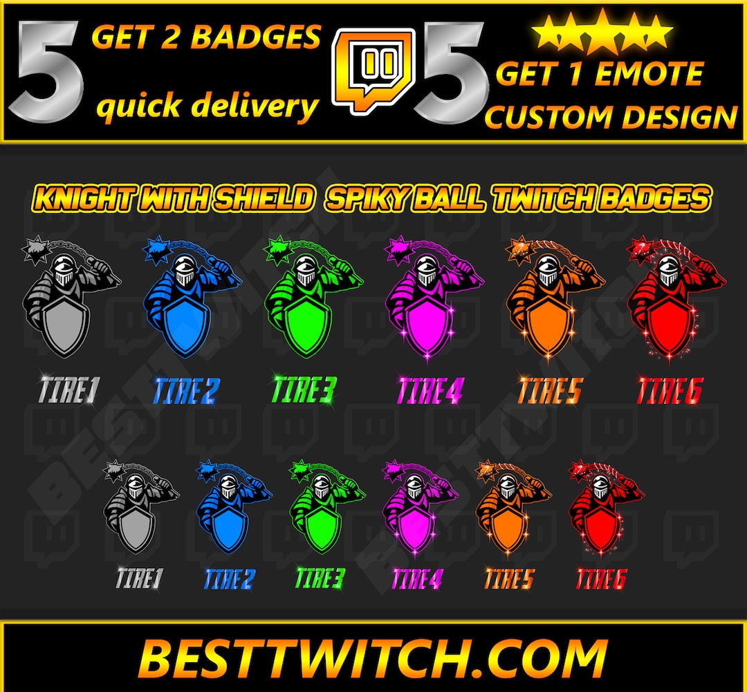 Knight Twitch Sub Badges, Knight Twitch Emotes/ Knight Badges for ...