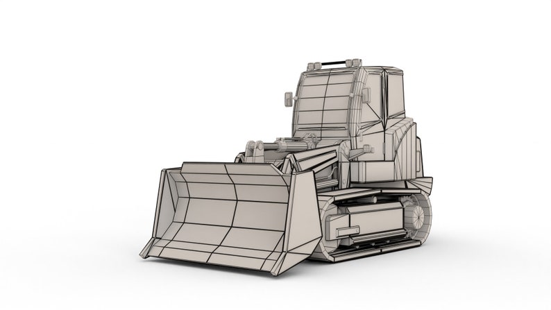 3d Model Bulldozer PBR Digital Files Instant Download - Etsy