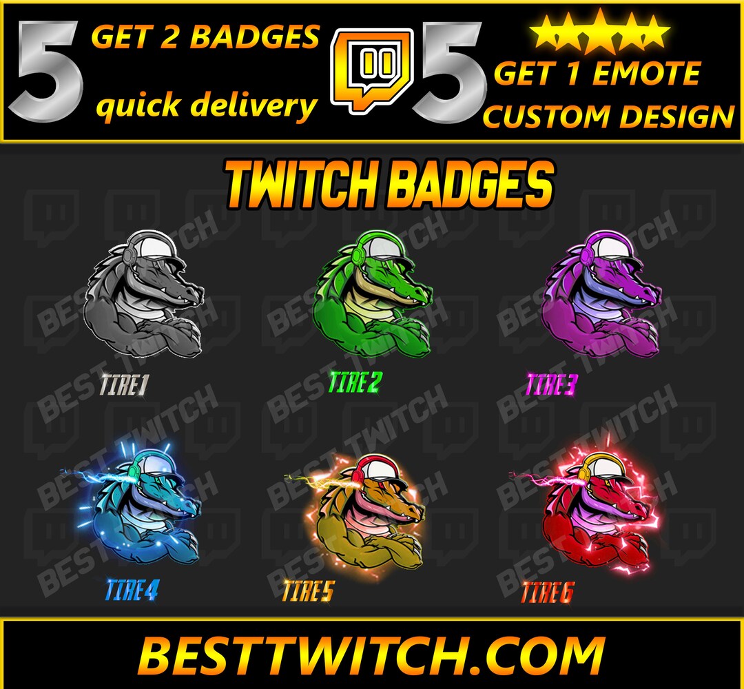 Alligator Collection | Streaming Badges | 8 Adorable Crocodile Badges ...
