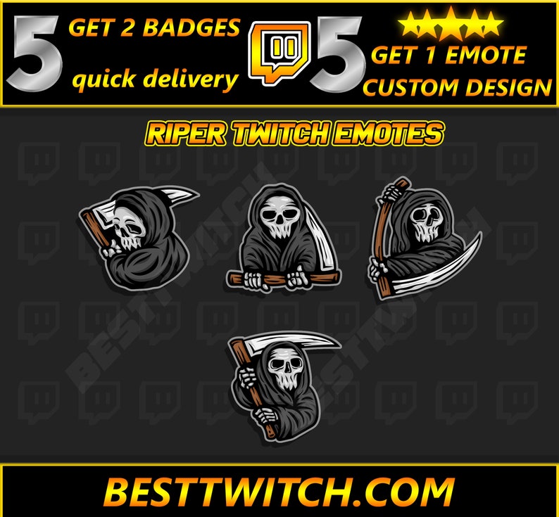 Reaper Twitch Emotes for Free - Etsy