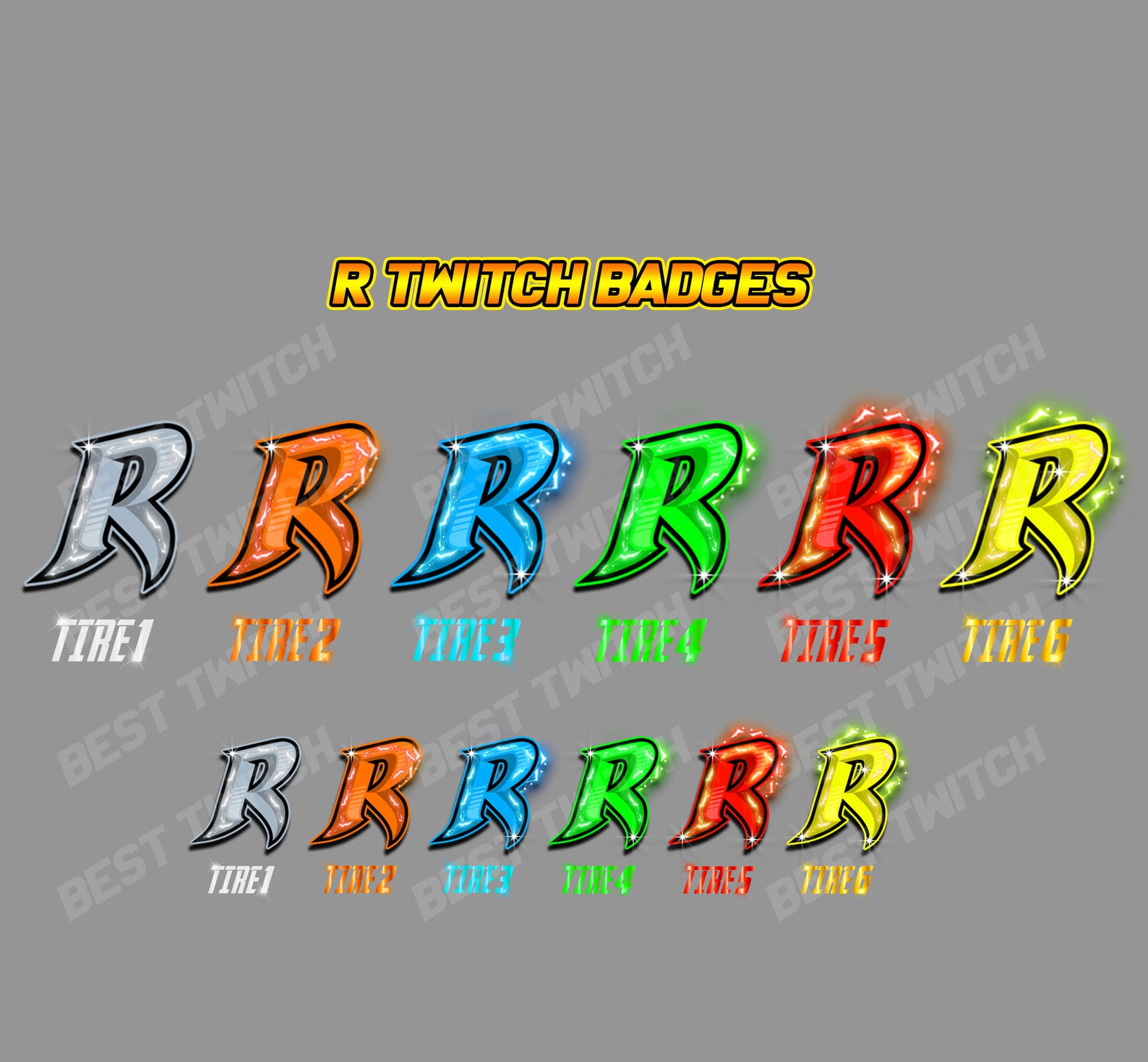 Twitch Sub Badges | Bit Badges | Letter R - Etsy