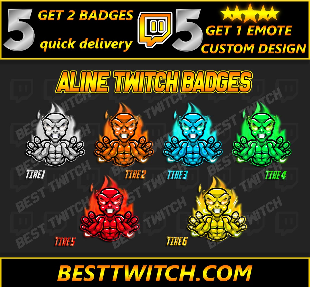 Alien Head Sub Badges | Alien Bit Badges | Cute Sub Badges - Etsy