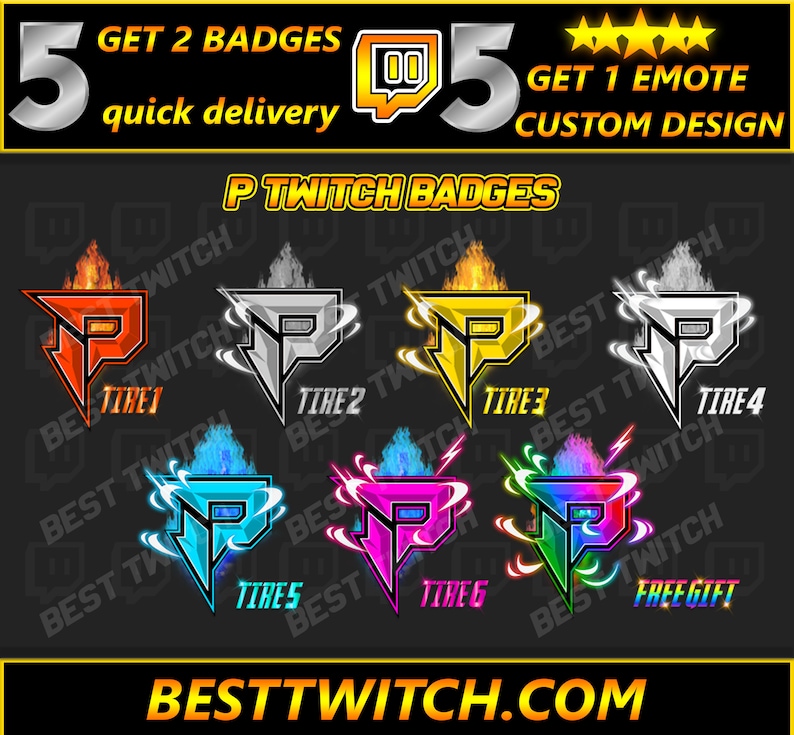 Twitch Sub Badges, Twitch Emotes, Kick Badges, Discord Youtube - Etsy