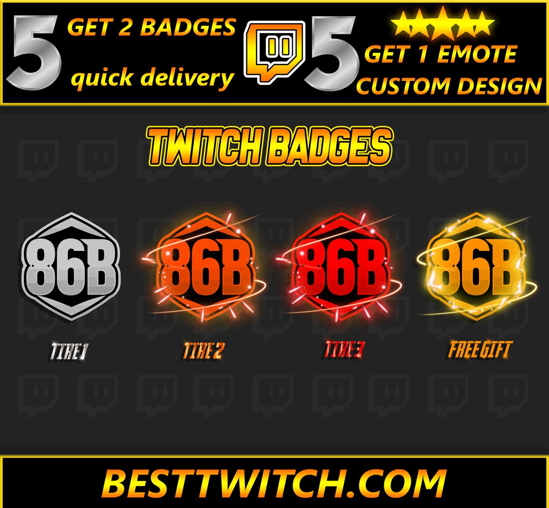 Logo Sub Badges Bits Emotes Kicks Badges - Etsy