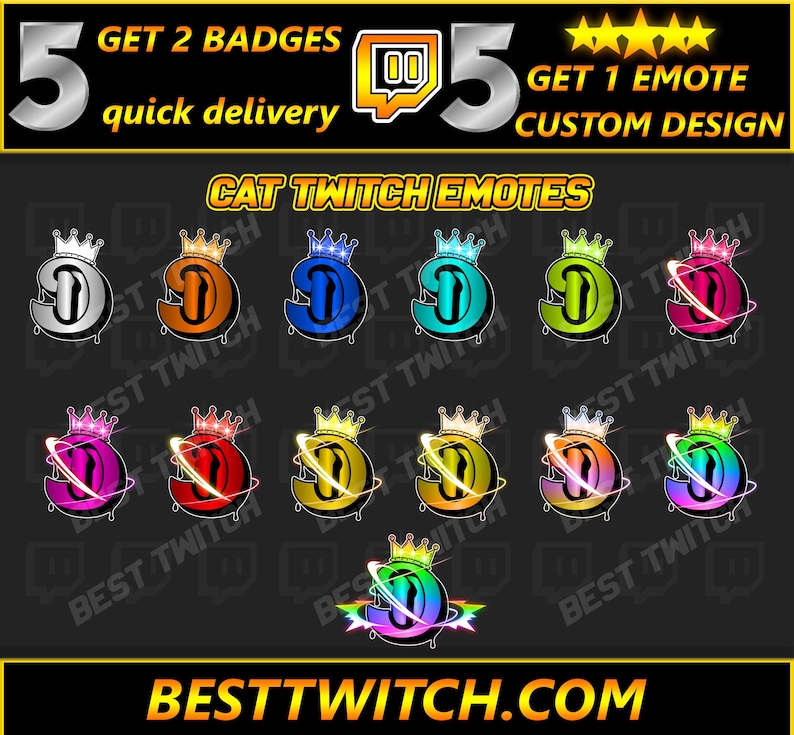 D Letter Twitch Bits Badges, Logo Streamer Badges, Kick Badges, Flair ...