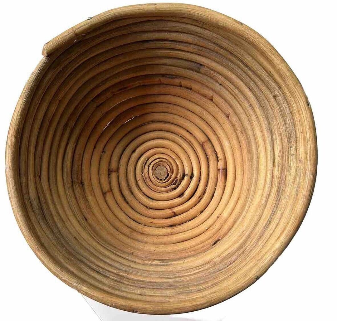 Vintage Mid Century Modern Bamboo Pencil Reed Bowl in Style of ...