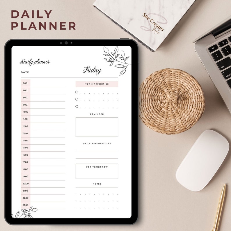 Printable Daily Planner – 7 Day Undated PDF | Minimalist to Do List and ...