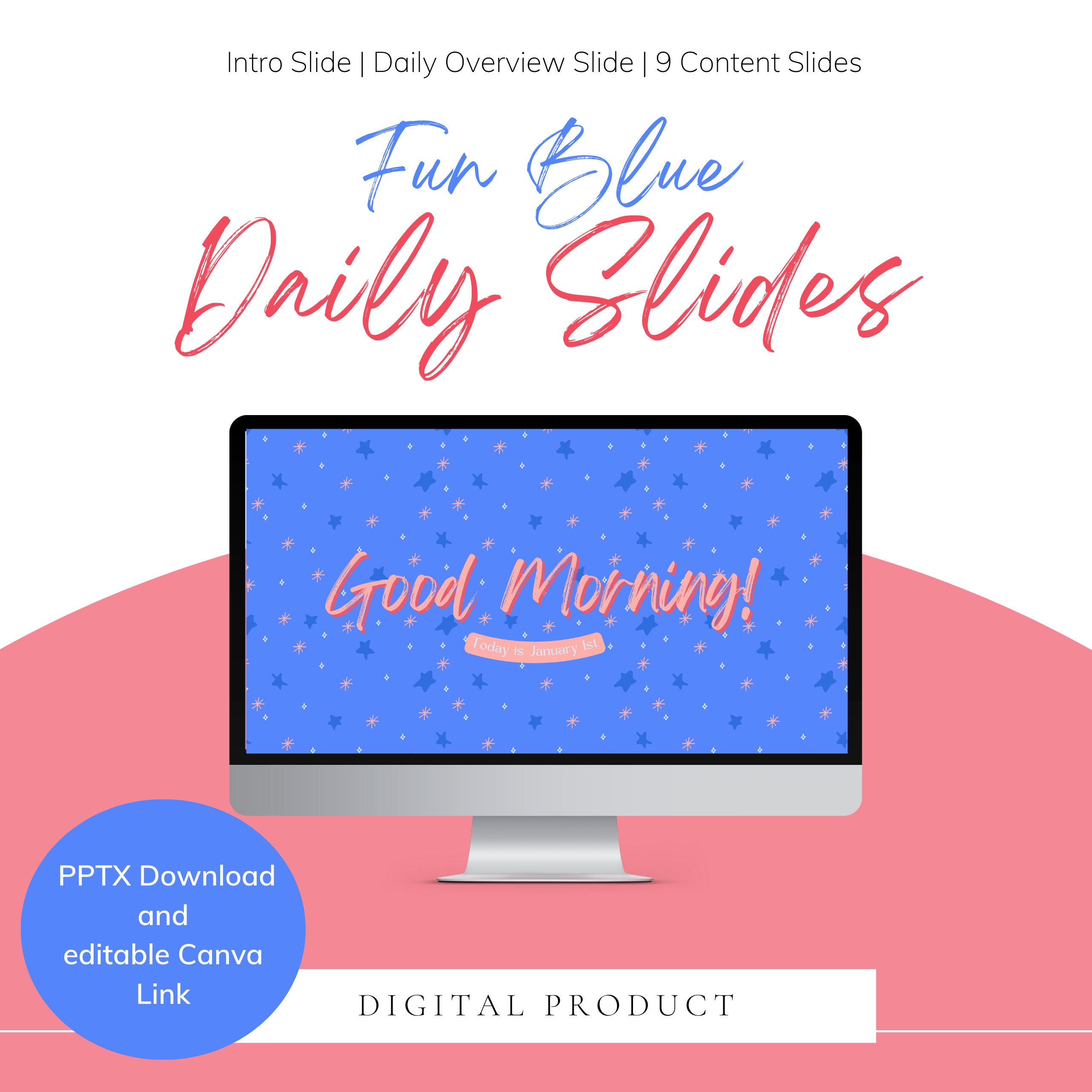 Fun Blue Daily Slide Deck | Powerpoint Slide Templates | Teaching Tools ...