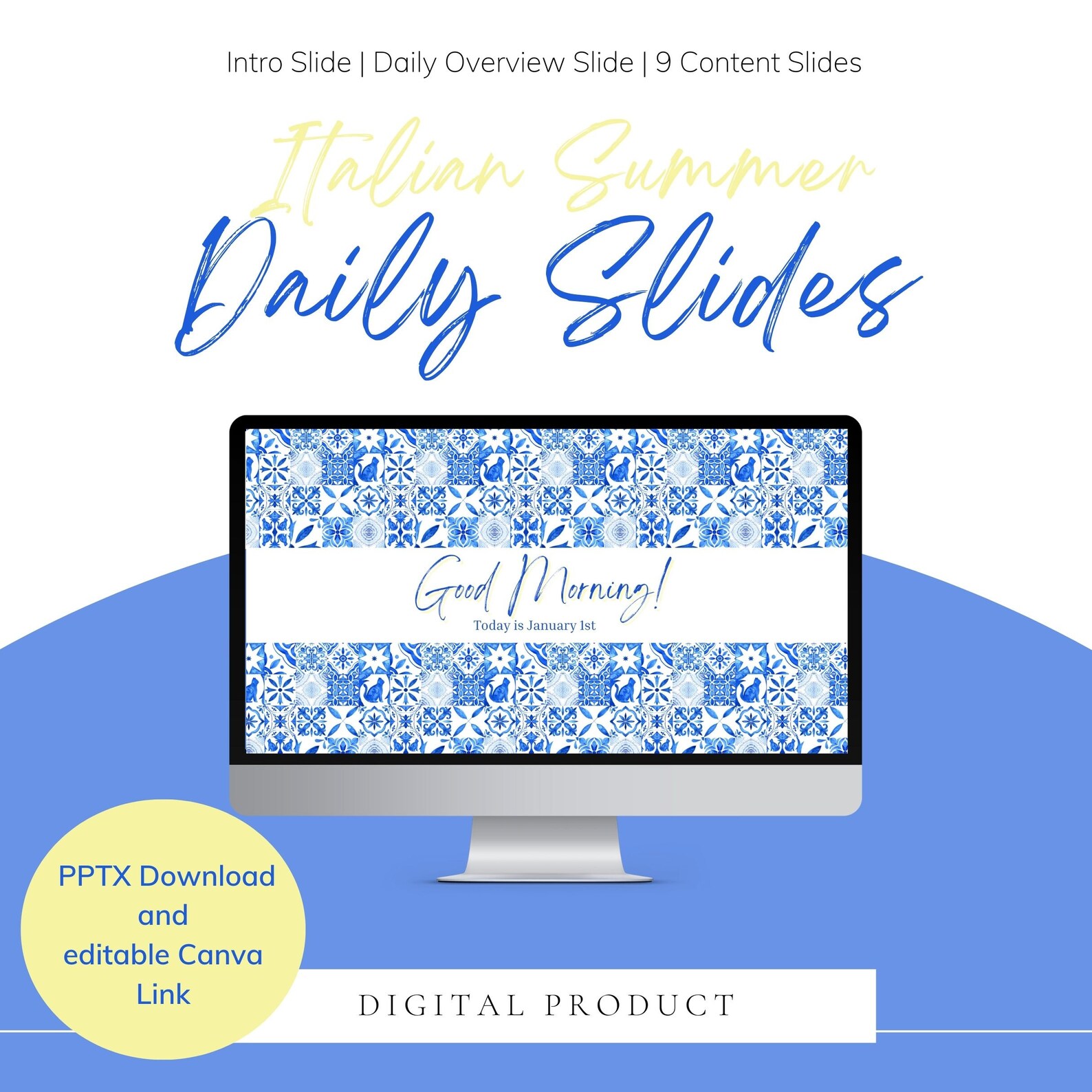 Italian Summer Daily Slide Deck | Powerpoint Slide Templates | Teaching ...