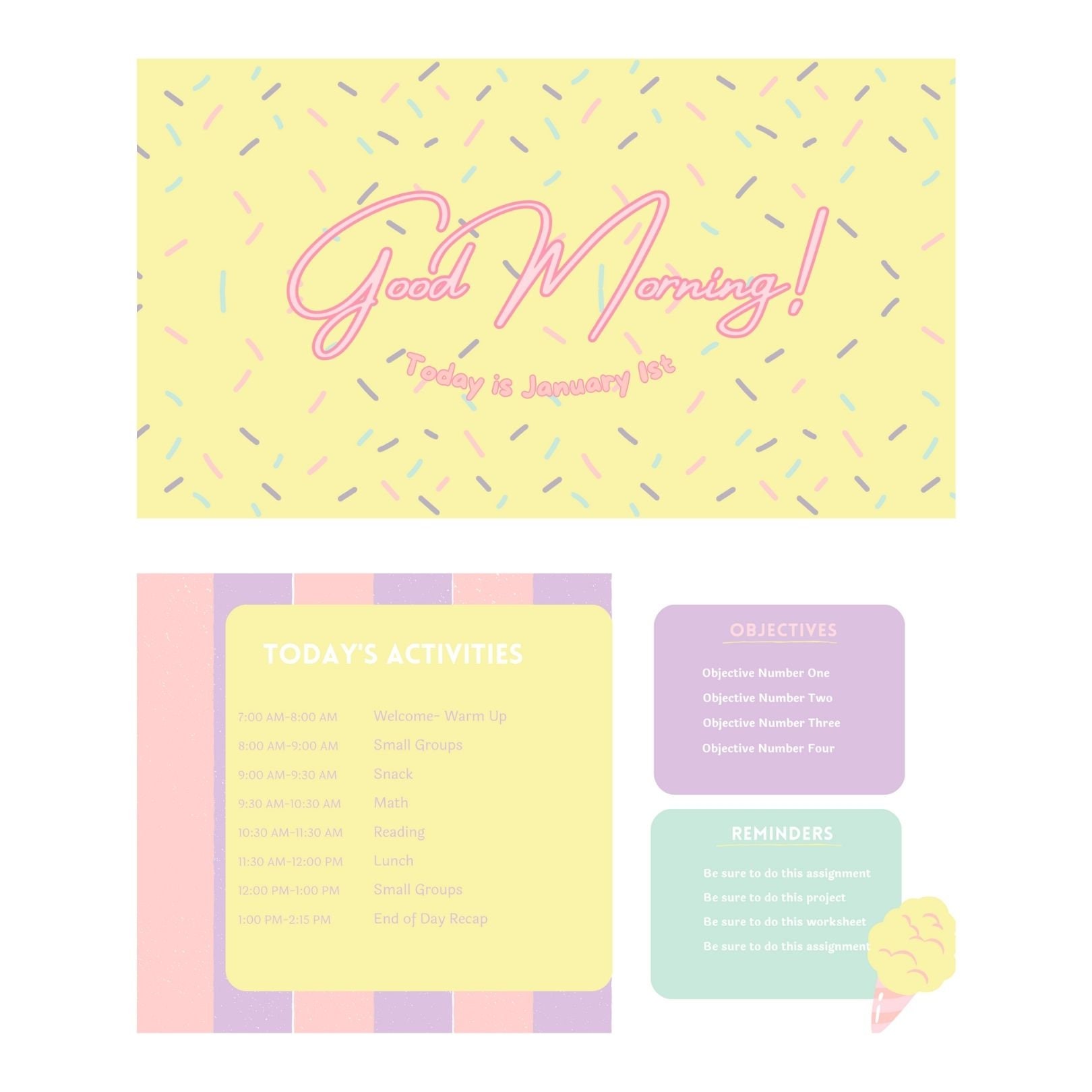 Pastel Sprinkle Daily Slide Deck Powerpoint Slide Templates Teaching ...