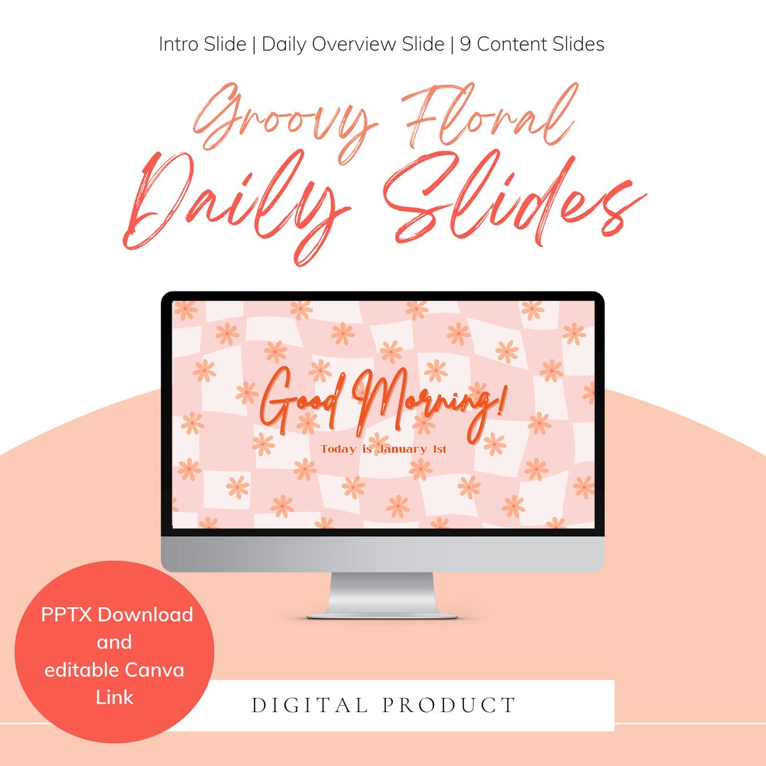 Groovy Floral Daily Slide Deck | Powerpoint Slide Templates | Teaching ...