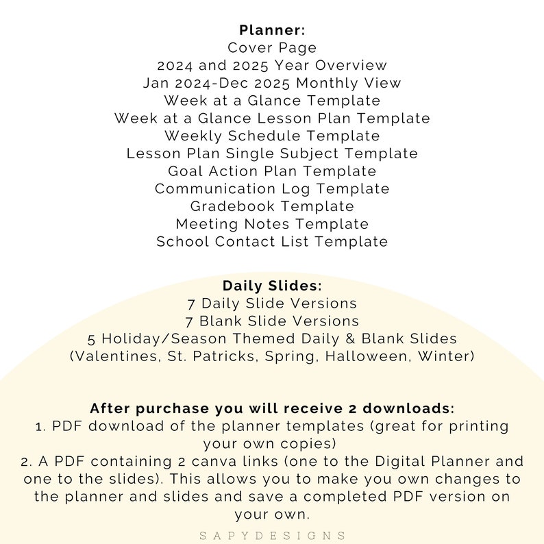 Teacher Bundle Editable Canva Template and PDF Download Teacher Planner ...