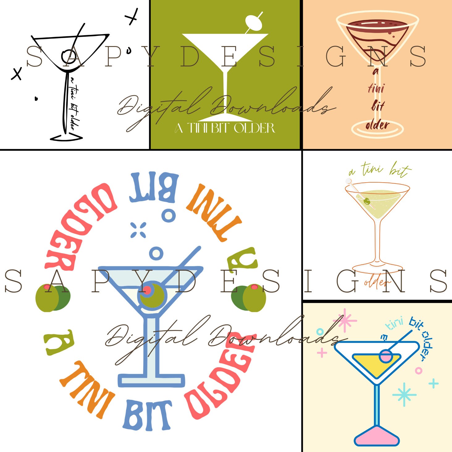 A Tini Bit Older SVG PNG JPG Digital Download Friend Birthday Gift ...