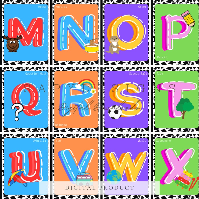 Classroom Alphabet Posters: Composition Book Theme (digital Download ...