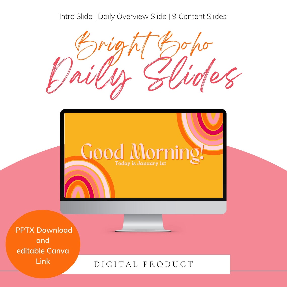 Bright Boho Daily Slide Deck | Powerpoint Slide Templates | Teaching ...
