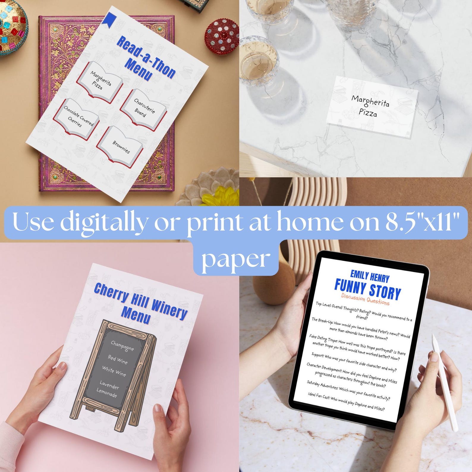 Funny Story Book Club Prints PDF Download Questions and Digital Prints ...