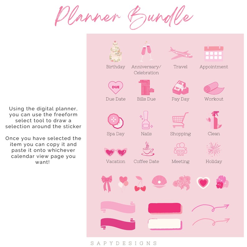 Coquette Bundle | Digital Planner | Slide Deck | Powerpoint Slide ...