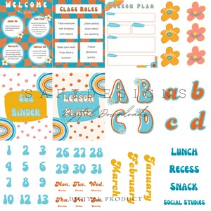 Classroom Mini Collection Retro Boho Digital Classroom Decor & Lesson ...