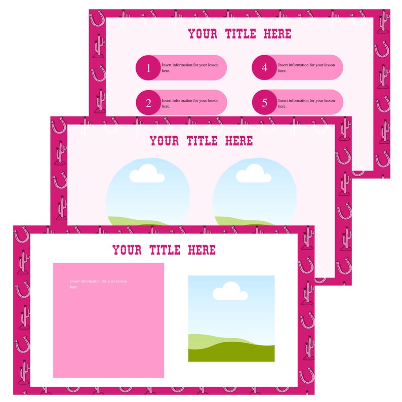 Pink Cowgirl Daily Slide Deck | Powerpoint Slide Templates | Teaching ...
