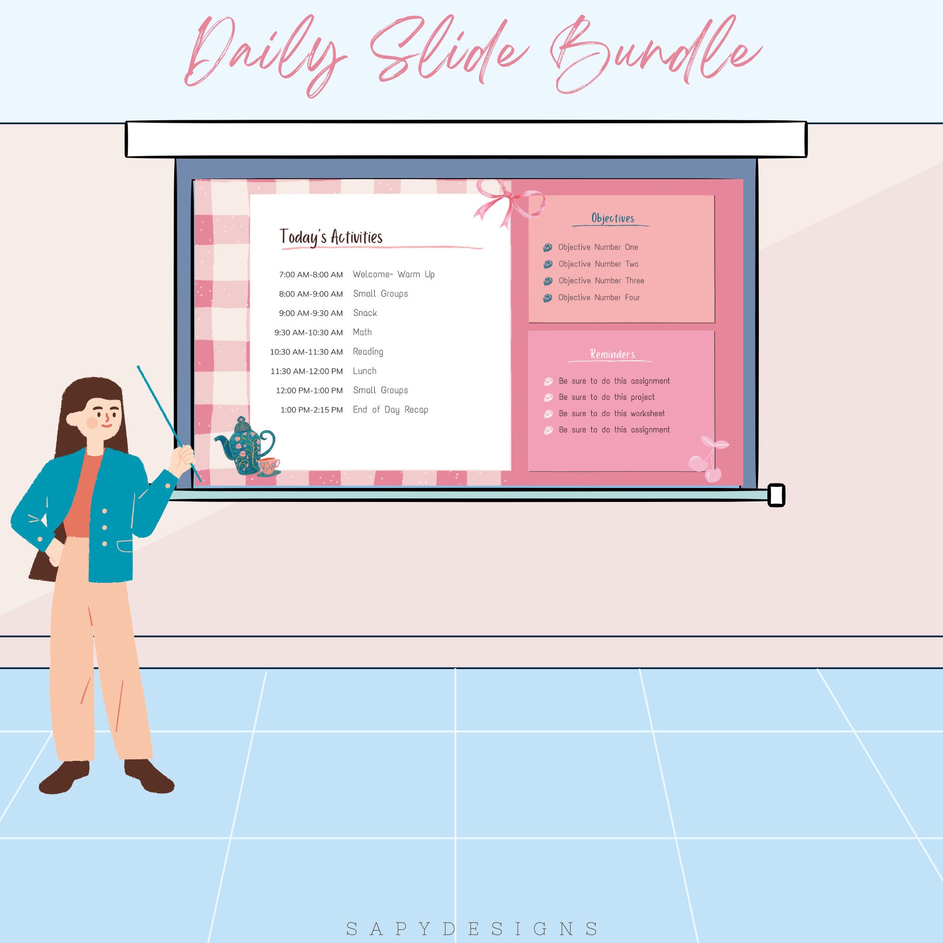 Coquette Bundle | Digital Planner | Slide Deck | Powerpoint Slide ...