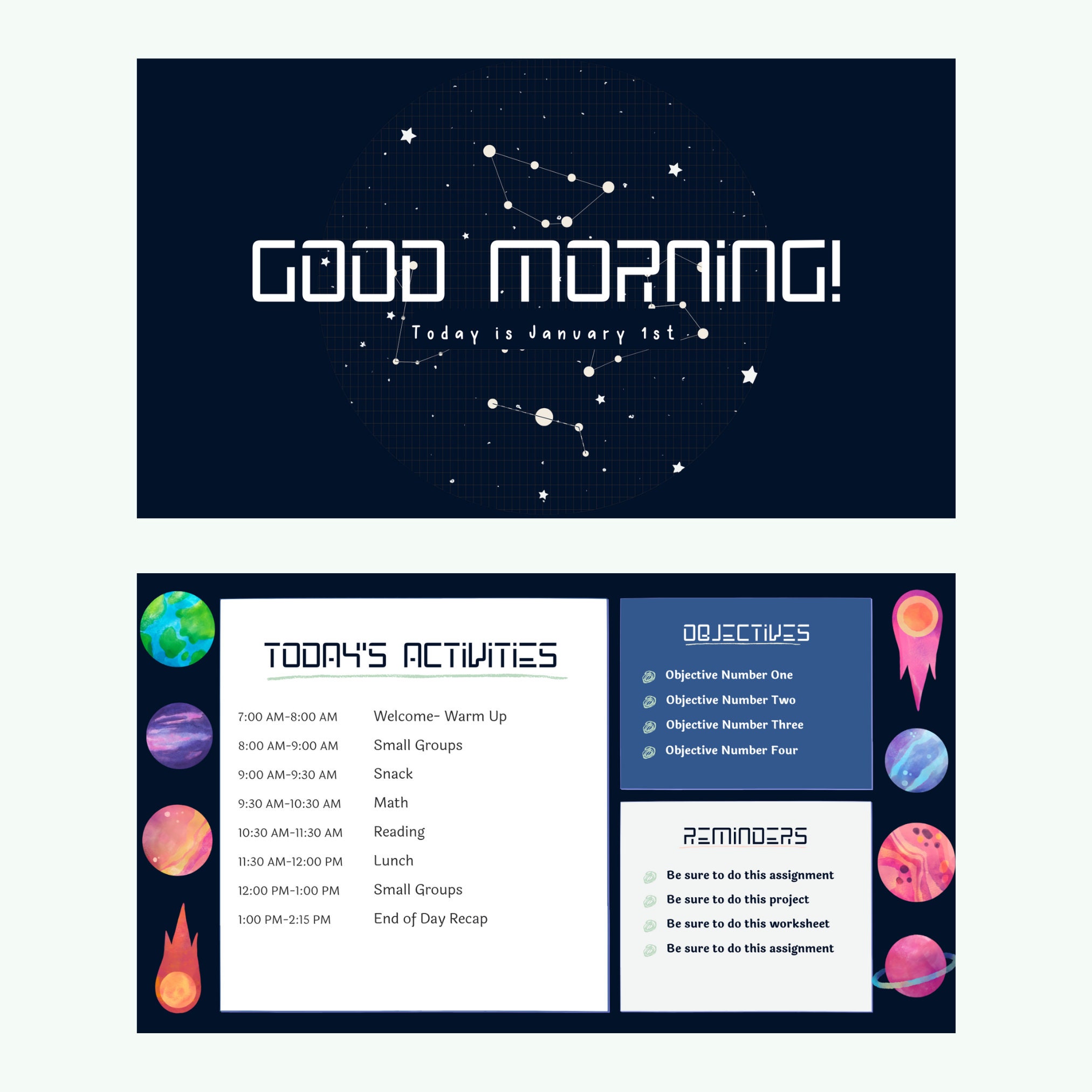 Outer Space Daily Slide Deck | Powerpoint Slide Templates | Teaching ...